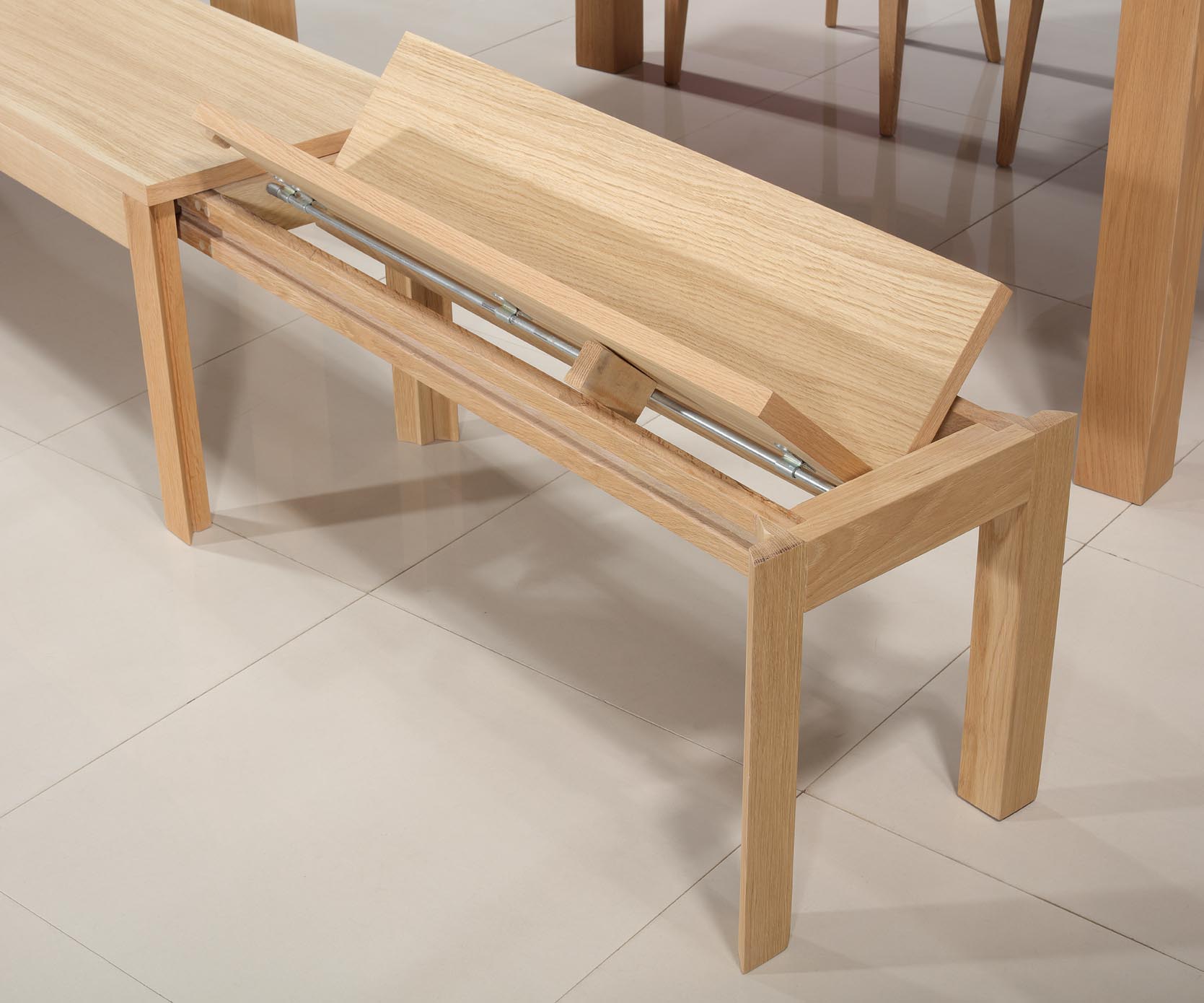 meuble en chêne Banc Extensible en chêne Contemporain, Longueur 160 cm ...